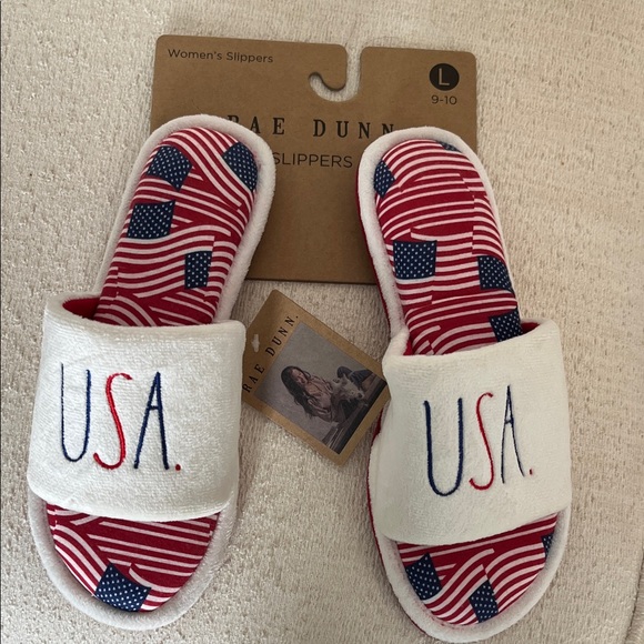 Rae Dunn | Shoes | Rae Dunn Cozy Slippers Red And White | Poshmark